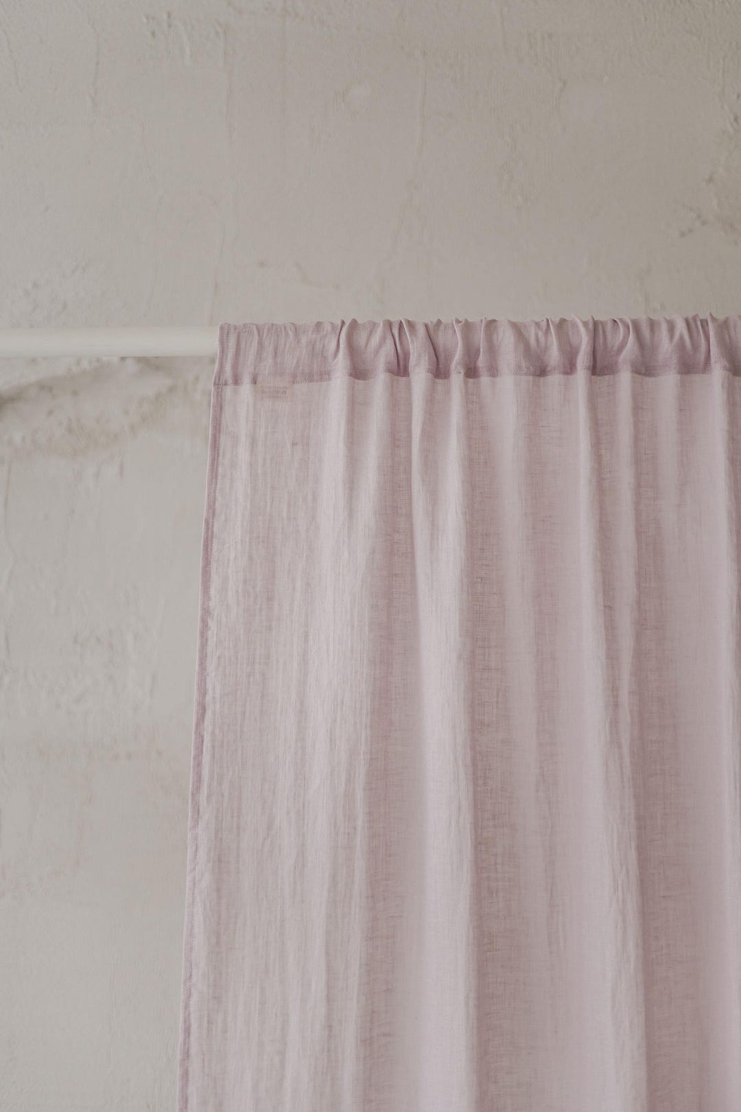 Light Lilac Linen Sheer Curtain, Soft Window Panel for Gentle Light ...