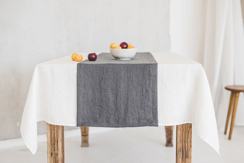 Burnt Orange Linen Table Runner With Mitered Corners, Handmade Linen ...