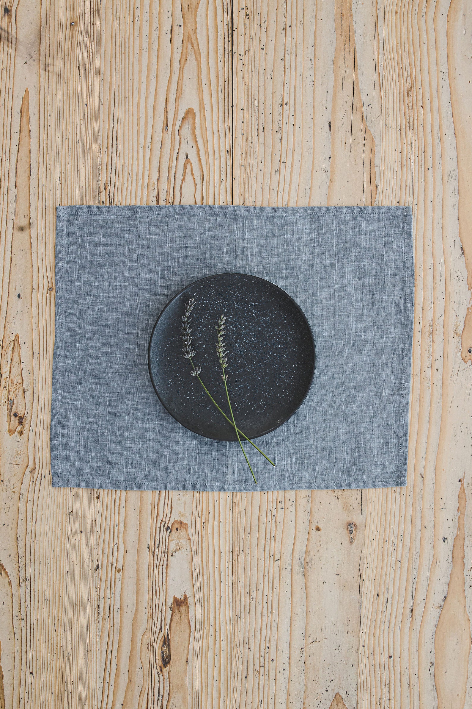 Denim Blue Linen Placemats, Natural Linen Table Settings, Handmade Blue ...