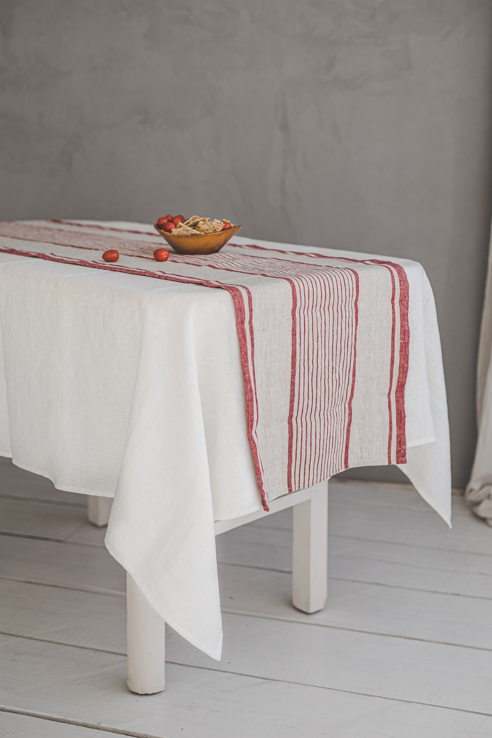 French Style Linen Table Runner Striped Linen Table Runner - Etsy