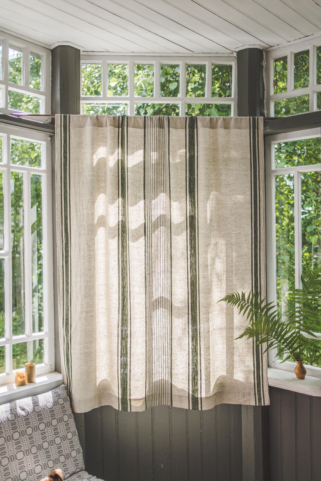 French Style Linen Curtain, Linen Window Treatments, Linen Rod Pocket ...