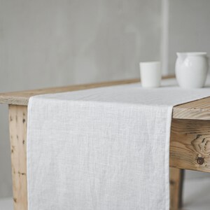 Off White Linen Table Runner, Wedding Linen Table Runner, Soft Natural ...
