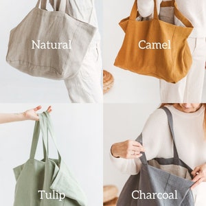 Light Green Linen Beach Bag, Large Linen Bag With Lining, Oversized ...