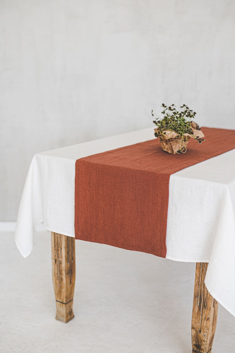 Natural Linen Table Runner in Various Colors, Handmade Softened Linen ...