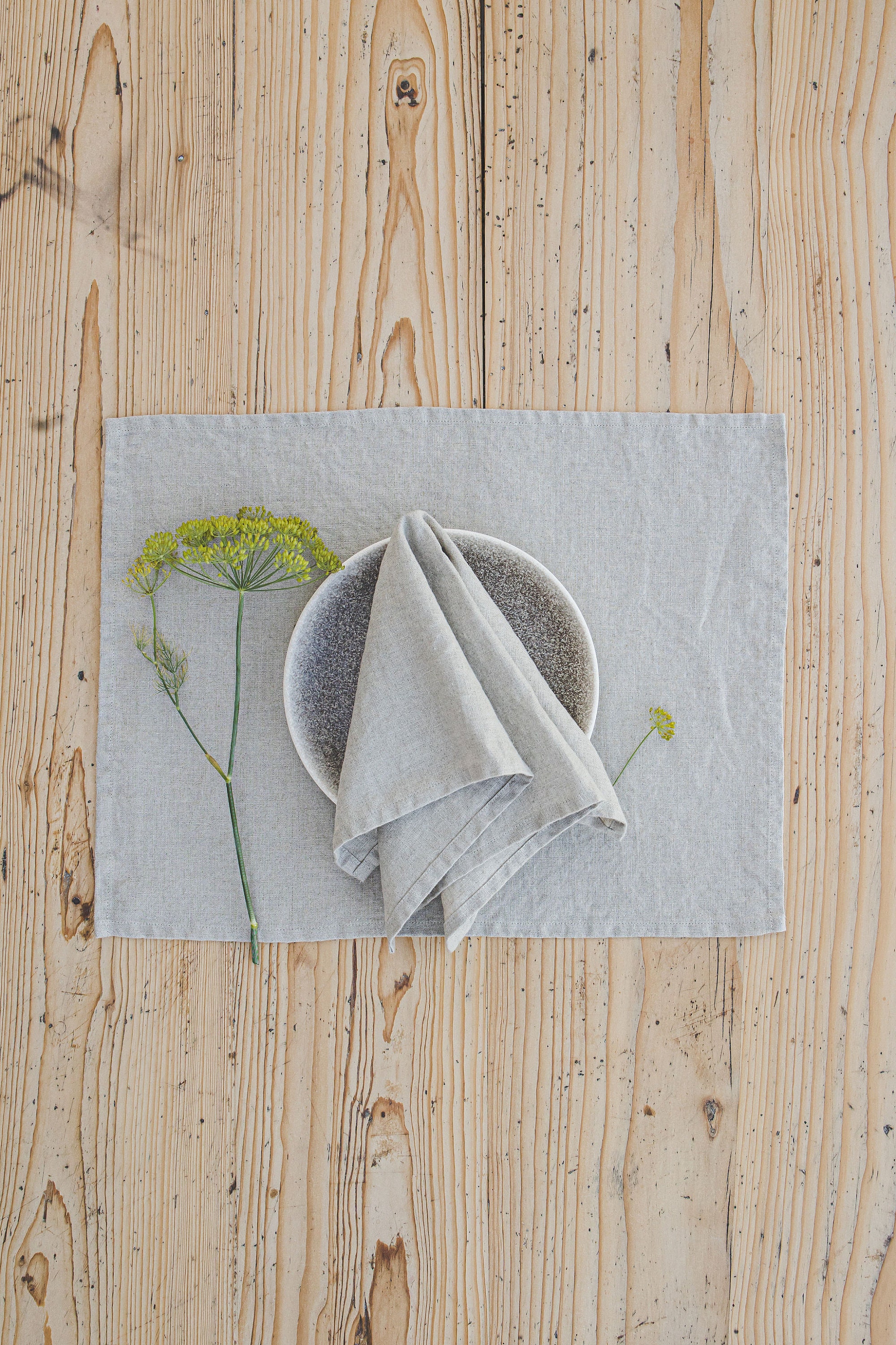 Forest Green Linen Napkins, Set of Natural Linen Napkins, Fine Dining ...
