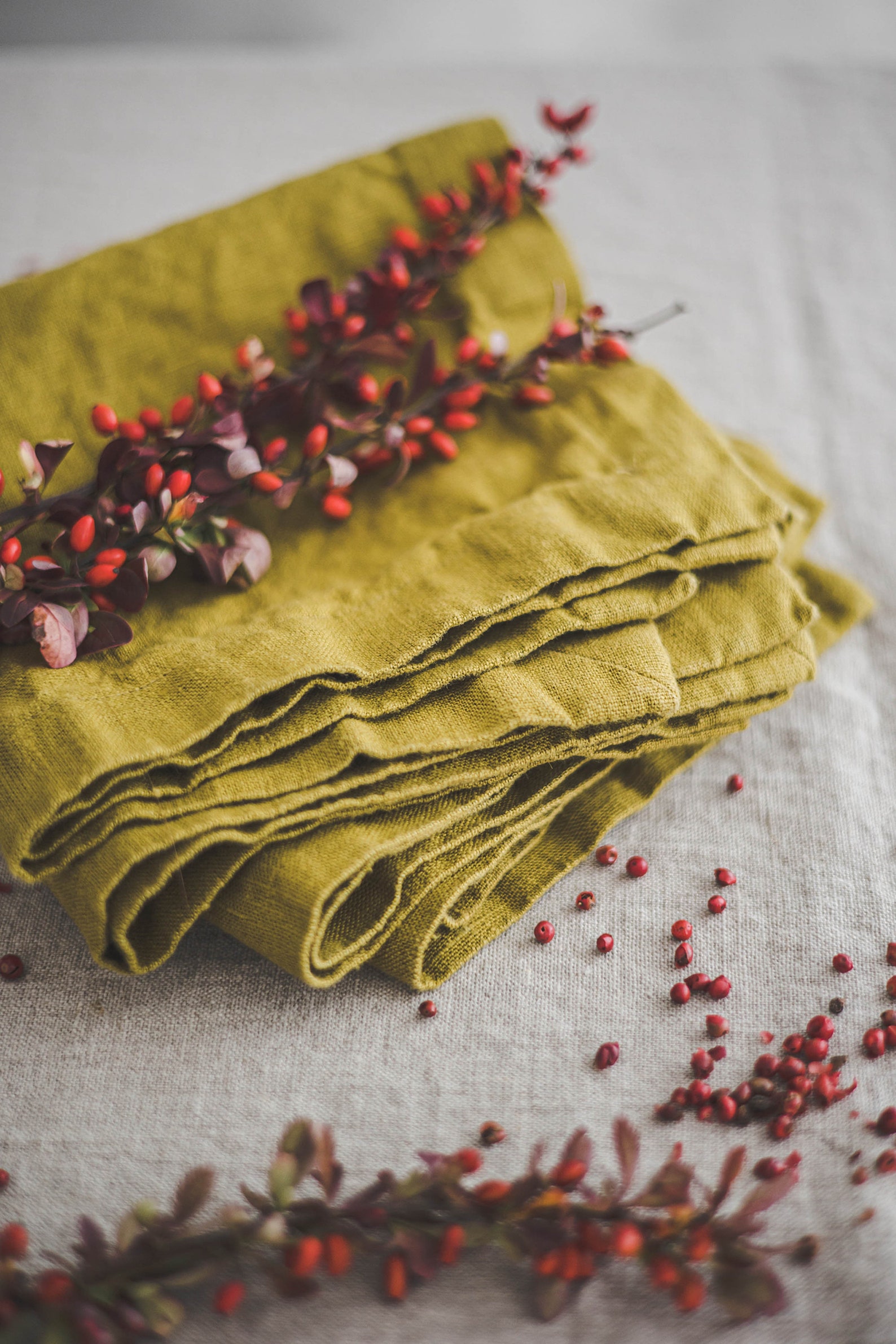 Natural Linen Napkins, Washed Heavyweight Linen Napkins in Various ...