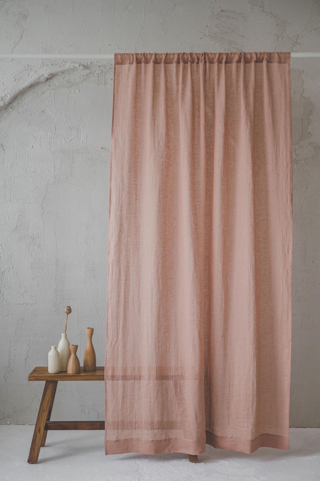 Linen Sheer Curtain - Natural Light, Filtering Drapes, Eco-friendly ...
