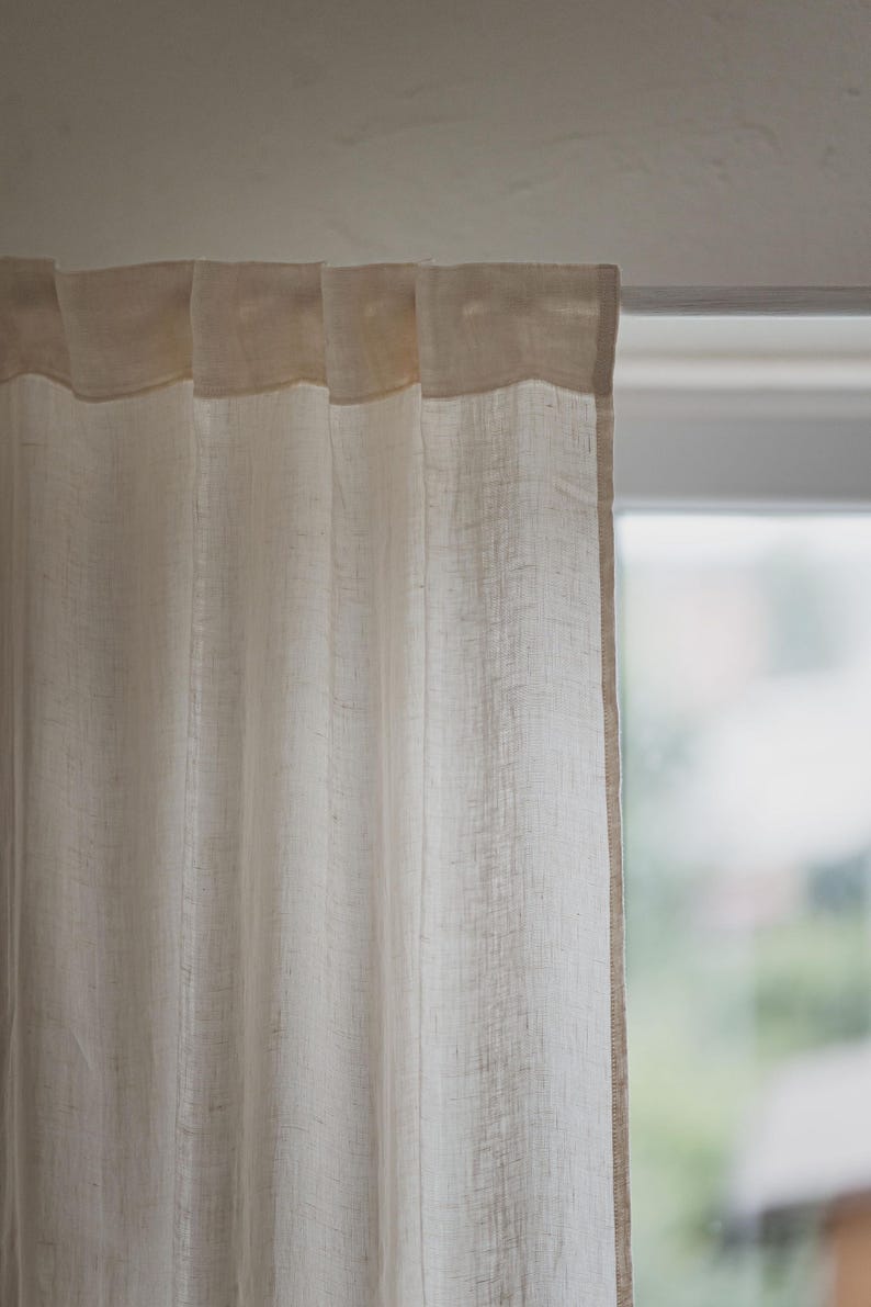 Light Purple Sheer Linen Curtain With Multifunctional Heading Tape ...