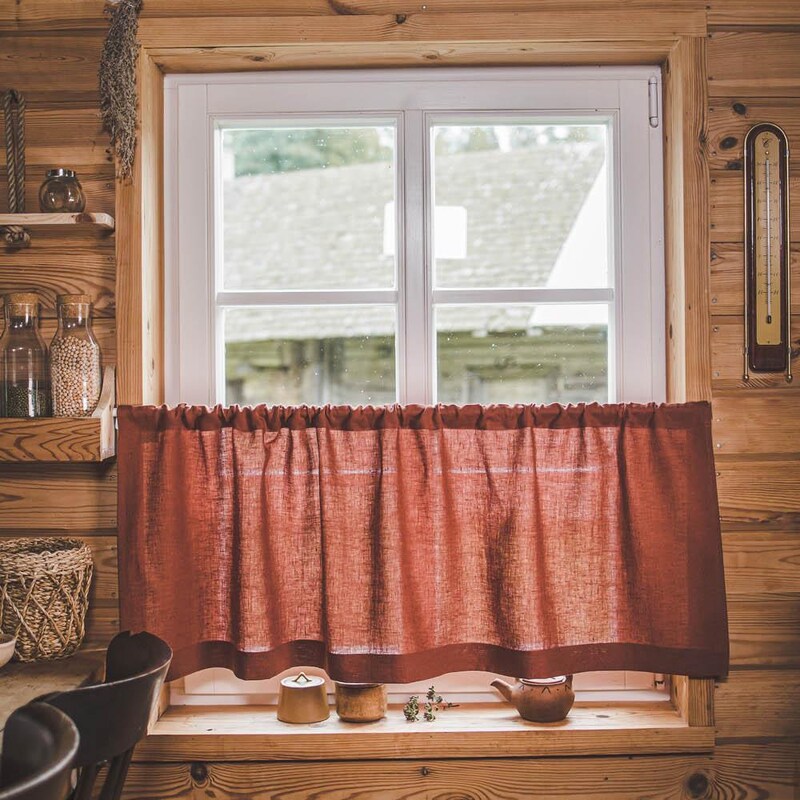Cafe Curtains With Rust - Etsy UK