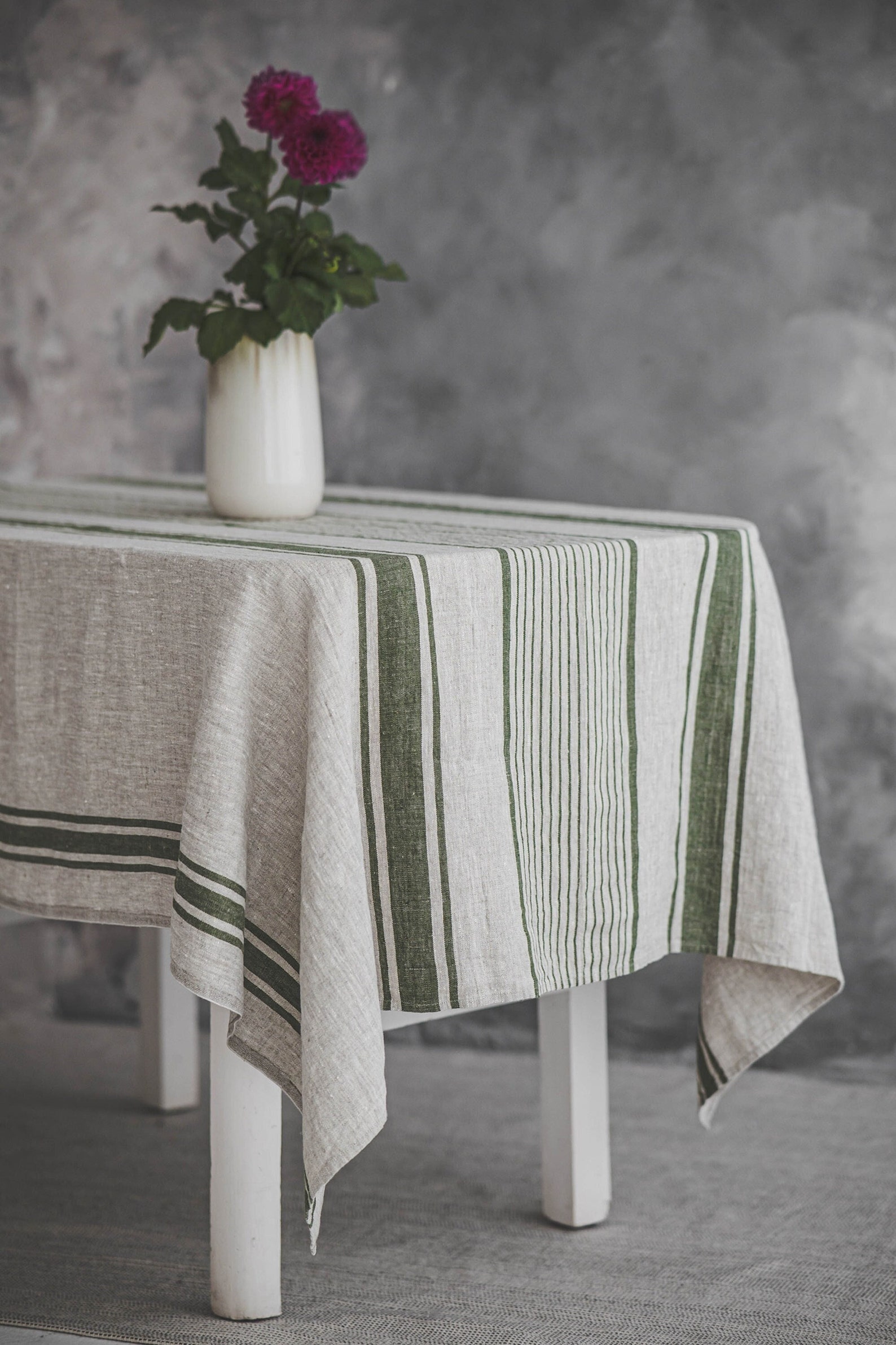 Striped Linen Tablecloth French Style Tablecloth in Various | Etsy