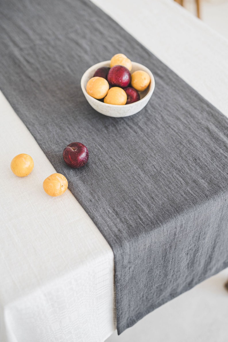 Burnt Orange Linen Table Runner With Mitered Corners, Handmade Linen ...