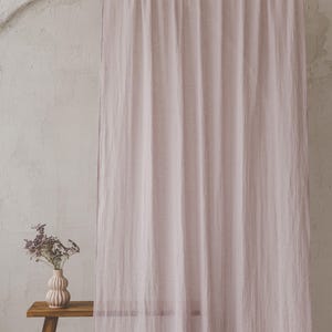 Light Lilac Linen Sheer Curtain, Soft Window Panel for Gentle Light ...