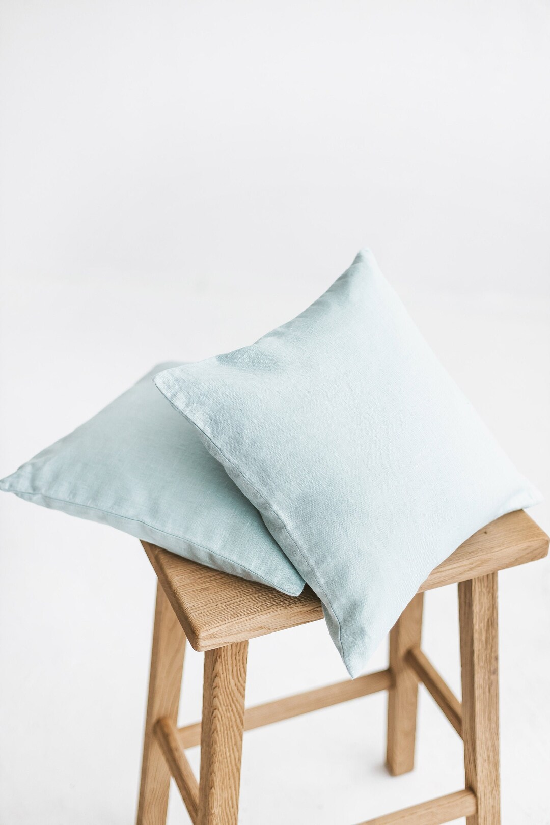 Ocean Linen Pillow Cover, Natural Linen Pillowcase in Sky Blue, Linen ...