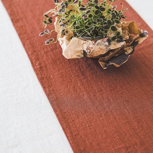 Softened Linen Table Runner With Mitered Corners, Handmade Heavyweight ...