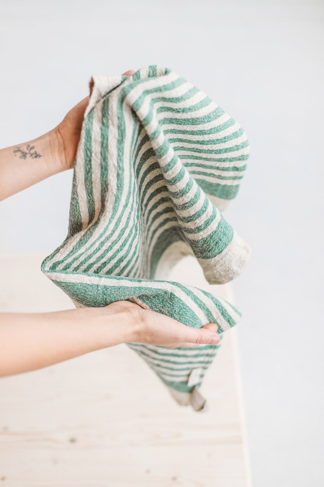 Natural Linen Towels - Set of 2, Rustic Tea Towels, Organic Washed ...