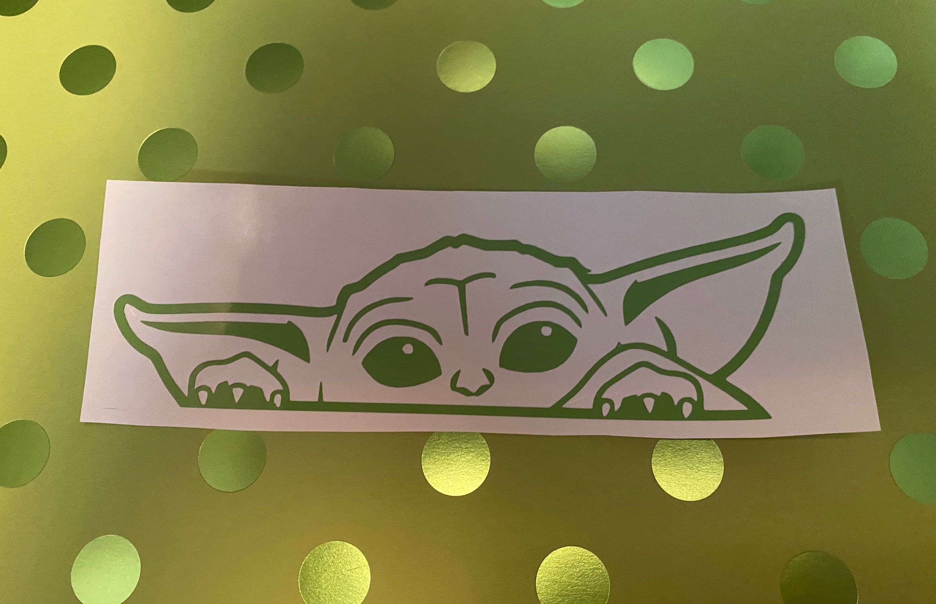 The Child Decal CUSTOM Baby Yoda Car Peaking Decal the | Etsy