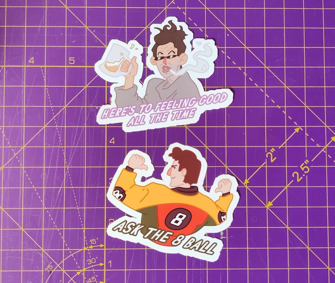 Seinfeld Die-cut Stickers Glossy Waterproof Cosmo Kramer / David Puddy ...