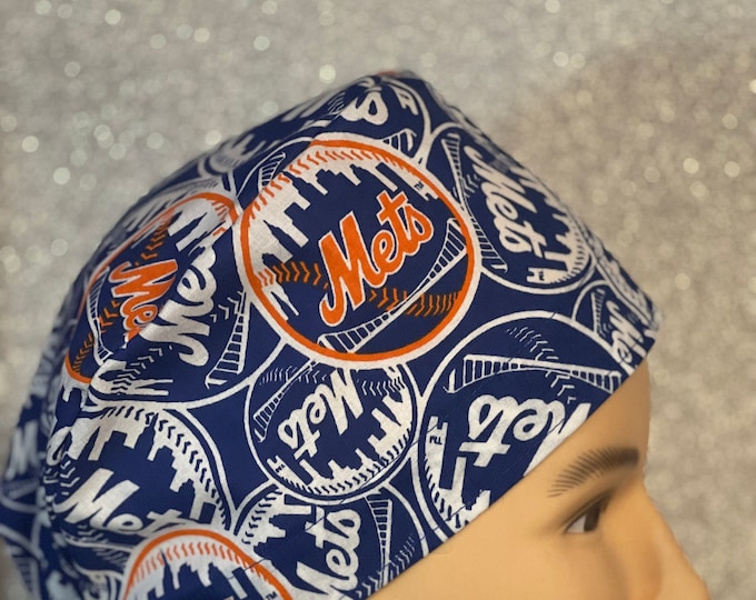 New York Mets Retro MLB Tie Back Scrub Cap, Nurse Hat, Surgical Cap, OR ...