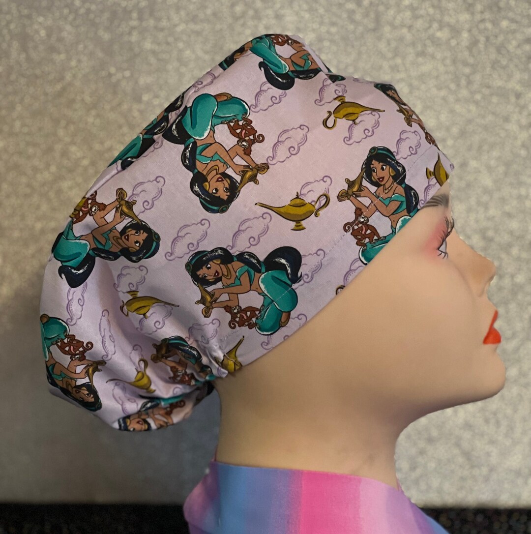 Jasmine and Abu Euro Style Scrub Cap, Scrub Cap, Scrub Hat, Chemo Cap ...