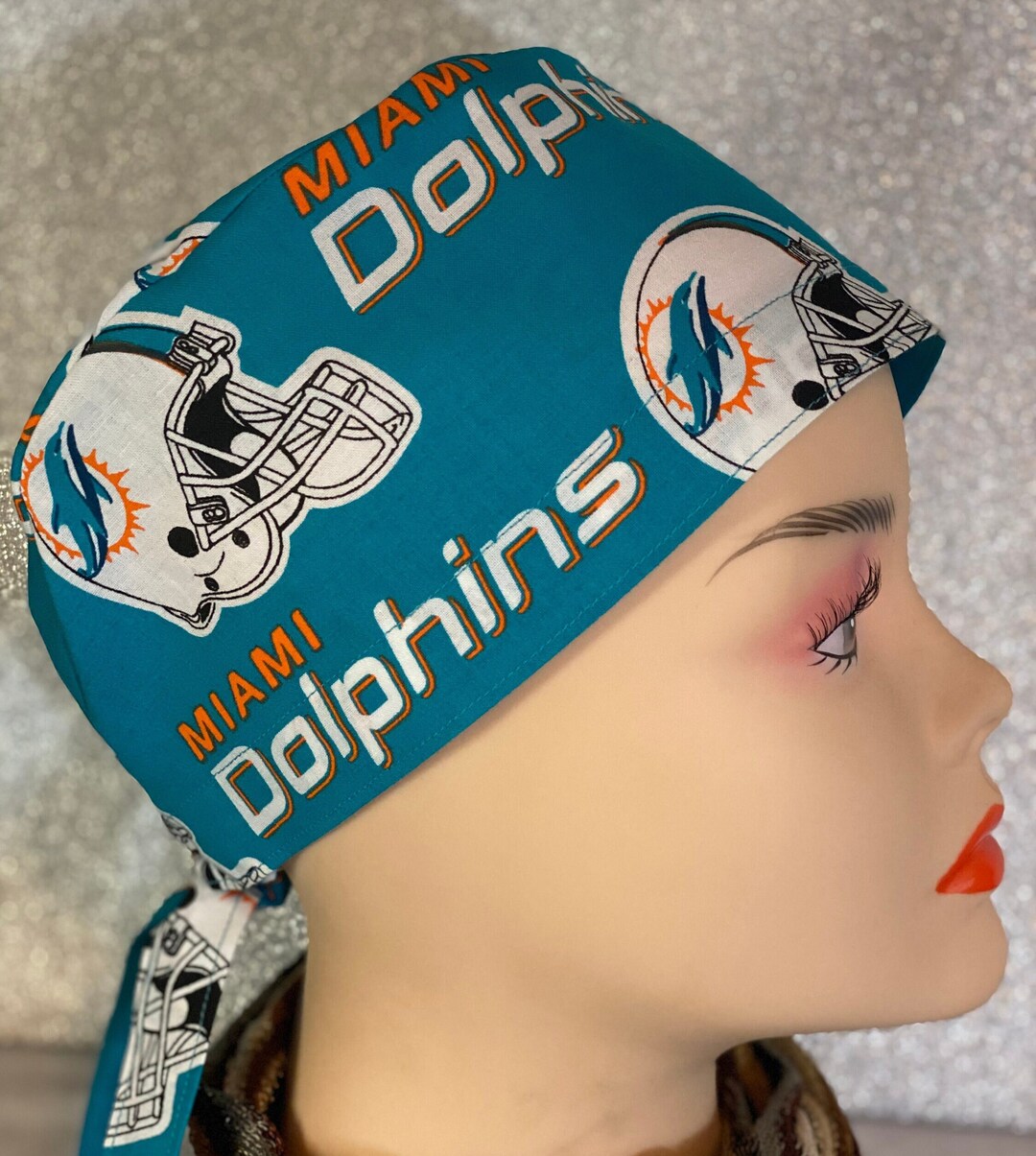 Miami Dolphins - Style Scrub Cap, Nurse Scrub Cap, Chemo Cap ...