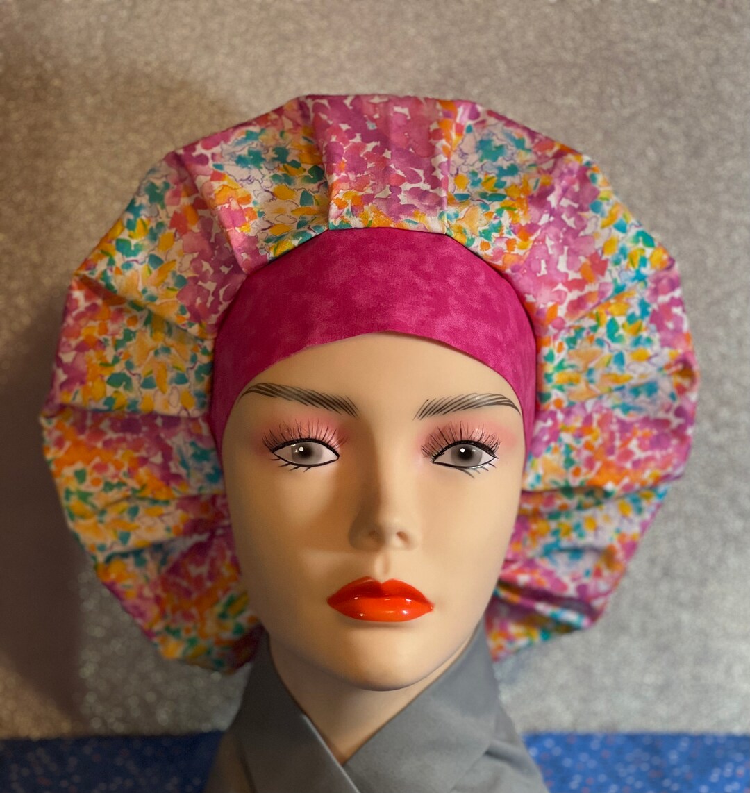 Splash of Color Bouffantstyle Scrub Cap, Scrub Cap, Scrub Hat, Chemo ...