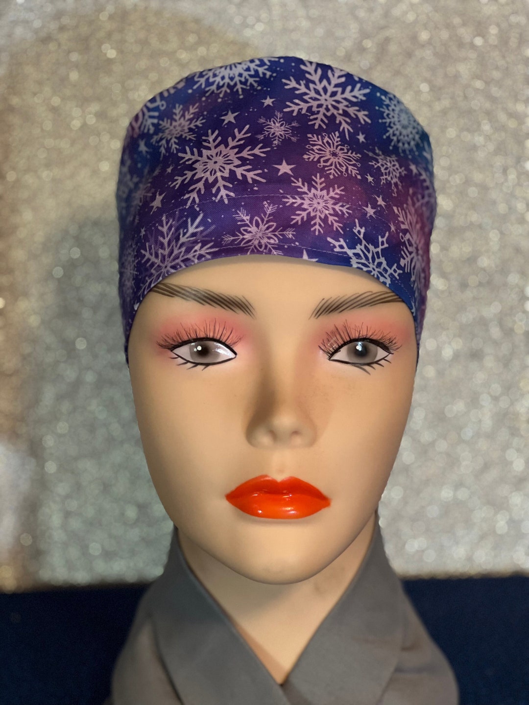 Snow Flakes Unisex Style Scrub Cap, Nurse Scrub Cap, Chemo Cap ...
