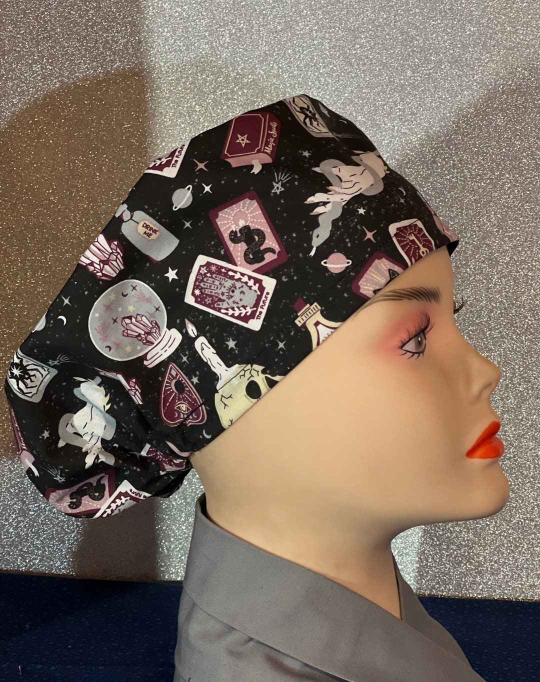 Halloween Potions Euro Style Scrub Cap, Nurse Scrub Cap, Chemo Cap ...