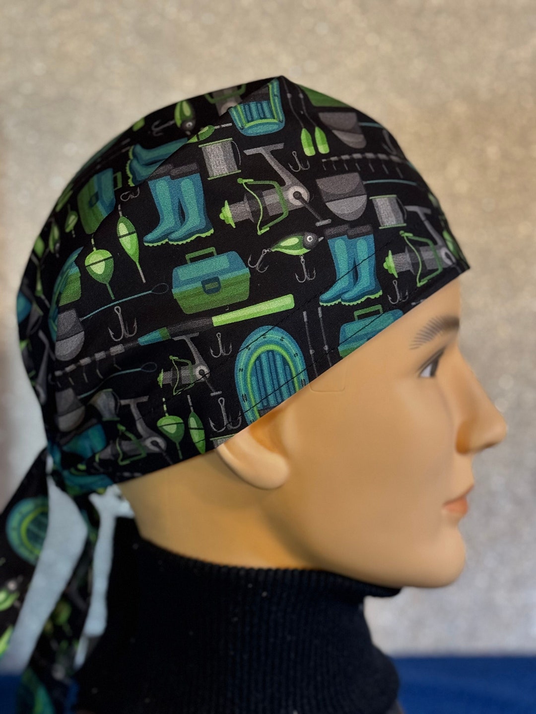 Let's Go Fishing Unisex Style Scrub Cap, Nurse Scrub Cap, Chemo Cap ...