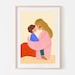 Mum Love, Motherhood Art Print, Mama Son / Daughter Poster, Woman ...