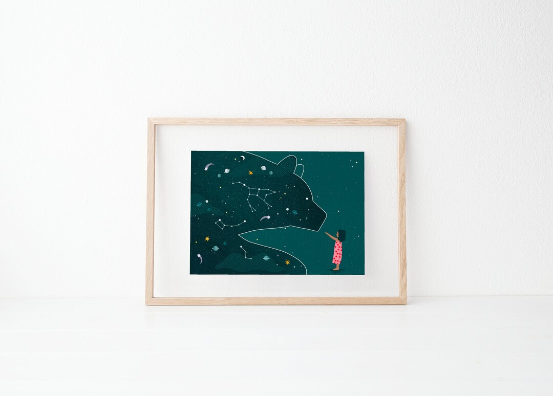Little Bear & Great Bear Art Print | Celestial Star Constellations ...
