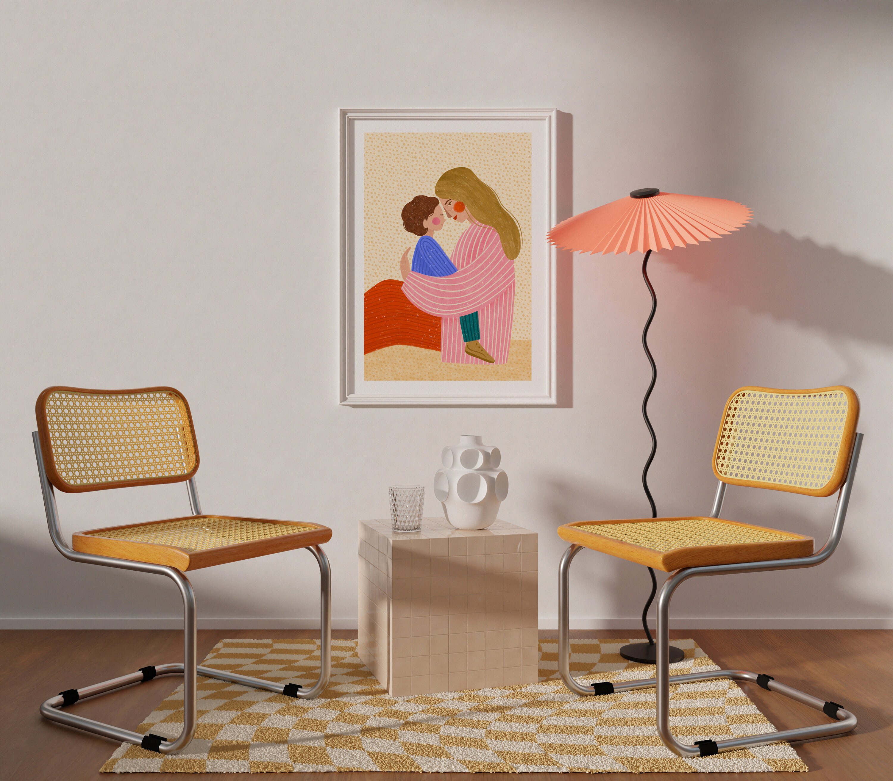 Mum Love, Motherhood Art Print, Mama Son / Daughter Poster, Woman ...