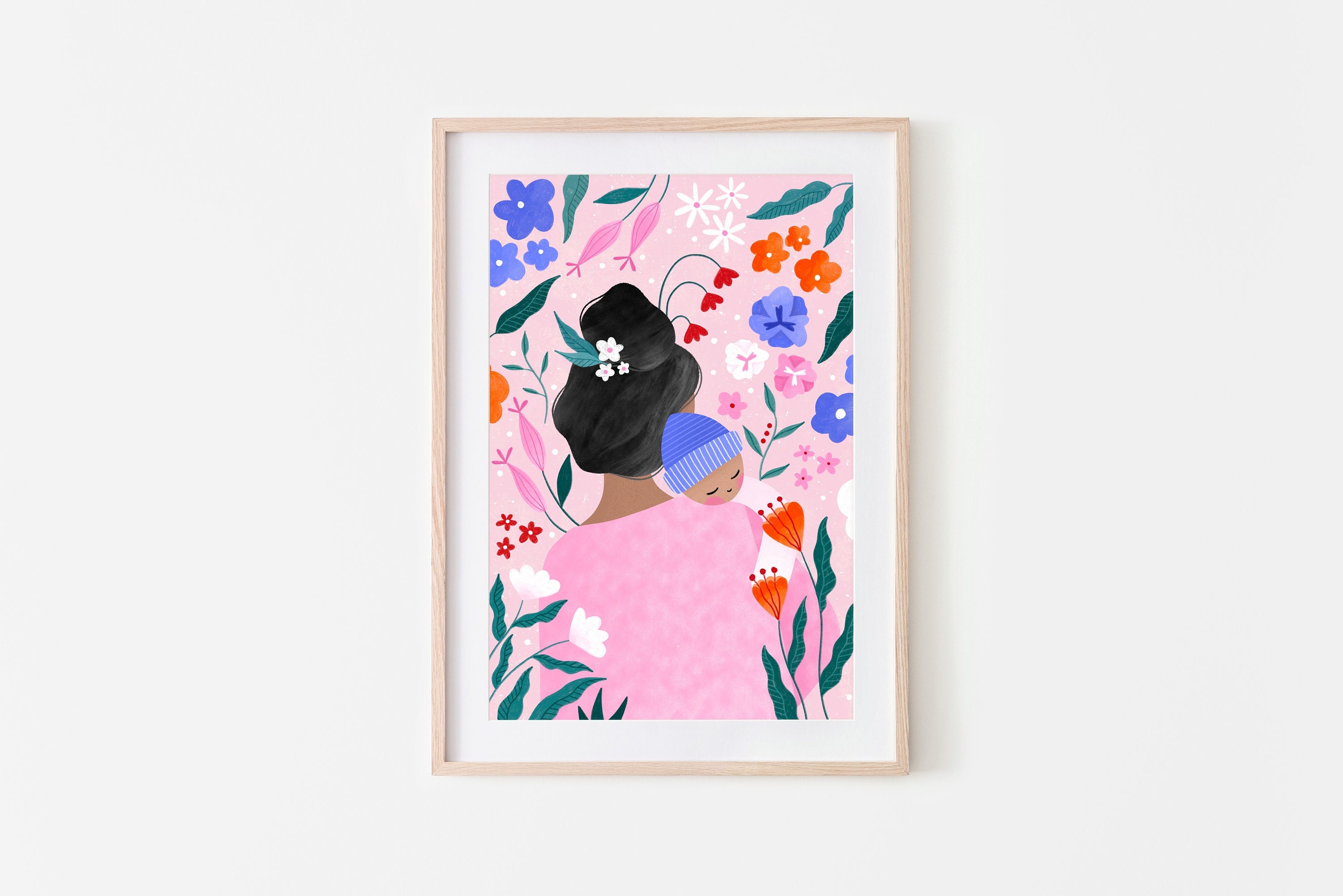 Plant Mum, Motherhood Art Print, New Mum Poster, Woman Illustration ...
