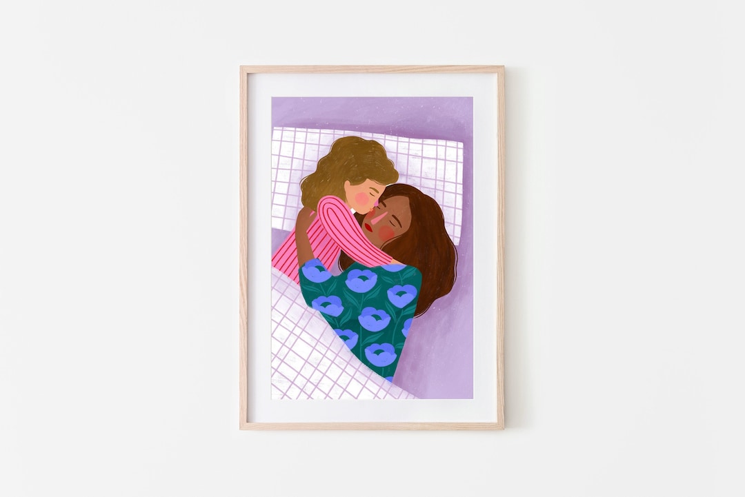 Warm Cuddles, Motherhood Art Print, Mama Daughter Poster, Woman ...