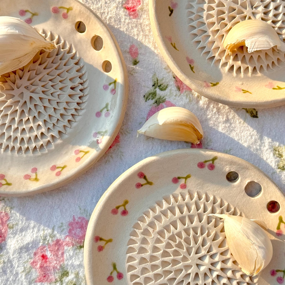 Handmade Ceramic Garlic Grater / Herb Stripper/ Spoon Rest / Functional ...
