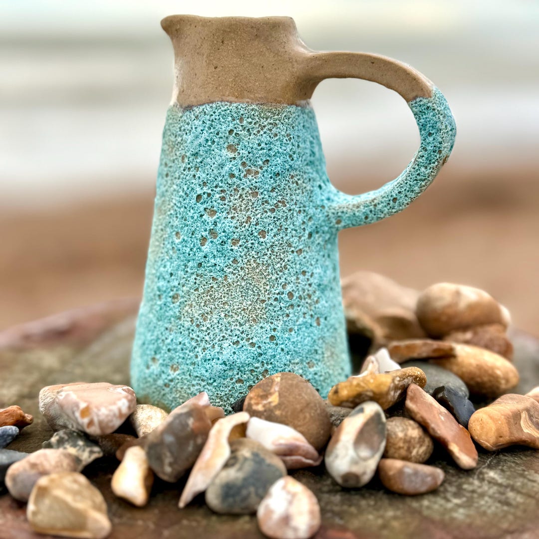 Hand Built Coastal Ceramic Stoneware Jug / Flower Jug / Milk Jug - Etsy UK