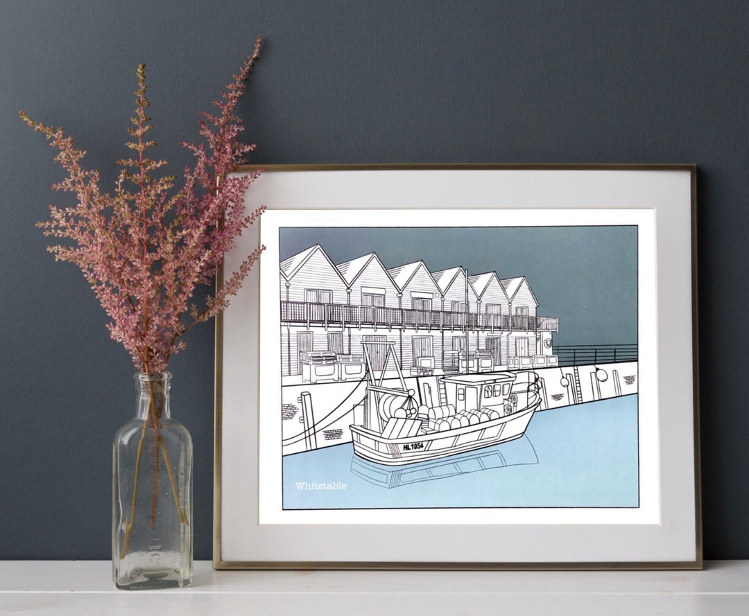 FREE UK POSTAGE Whitstable Print / Line Drawing / Coastal Art - Etsy
