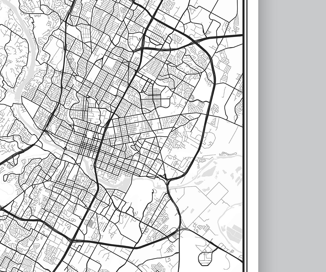 AUSTIN Texas. City Map Print. City Map Poster. Road Map. | Etsy