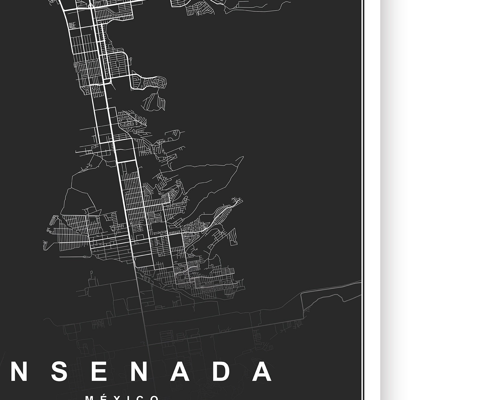 ENSENADA México. Mapa de la ciudad. Hoja de ruta imprimible. | Etsy