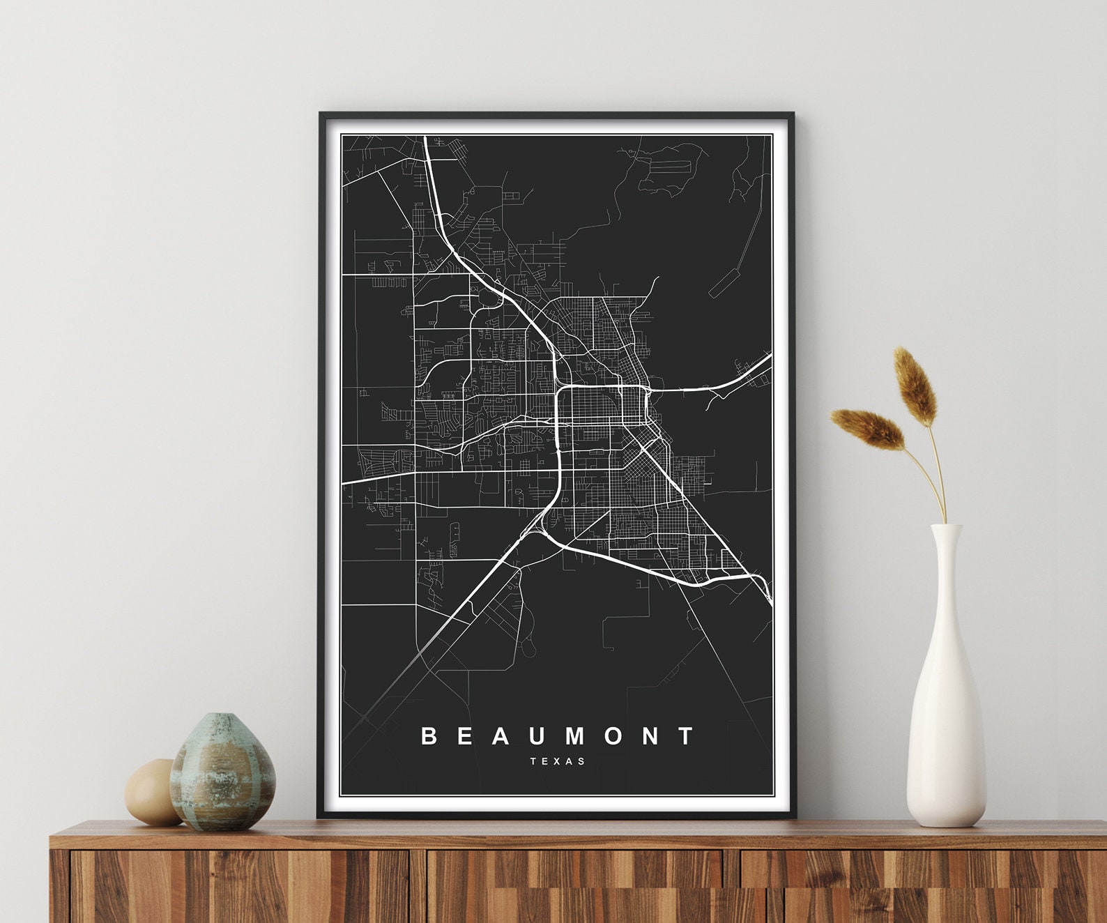 BEAUMONT Texas. City Map. Printable Road Map. Street Map. | Etsy