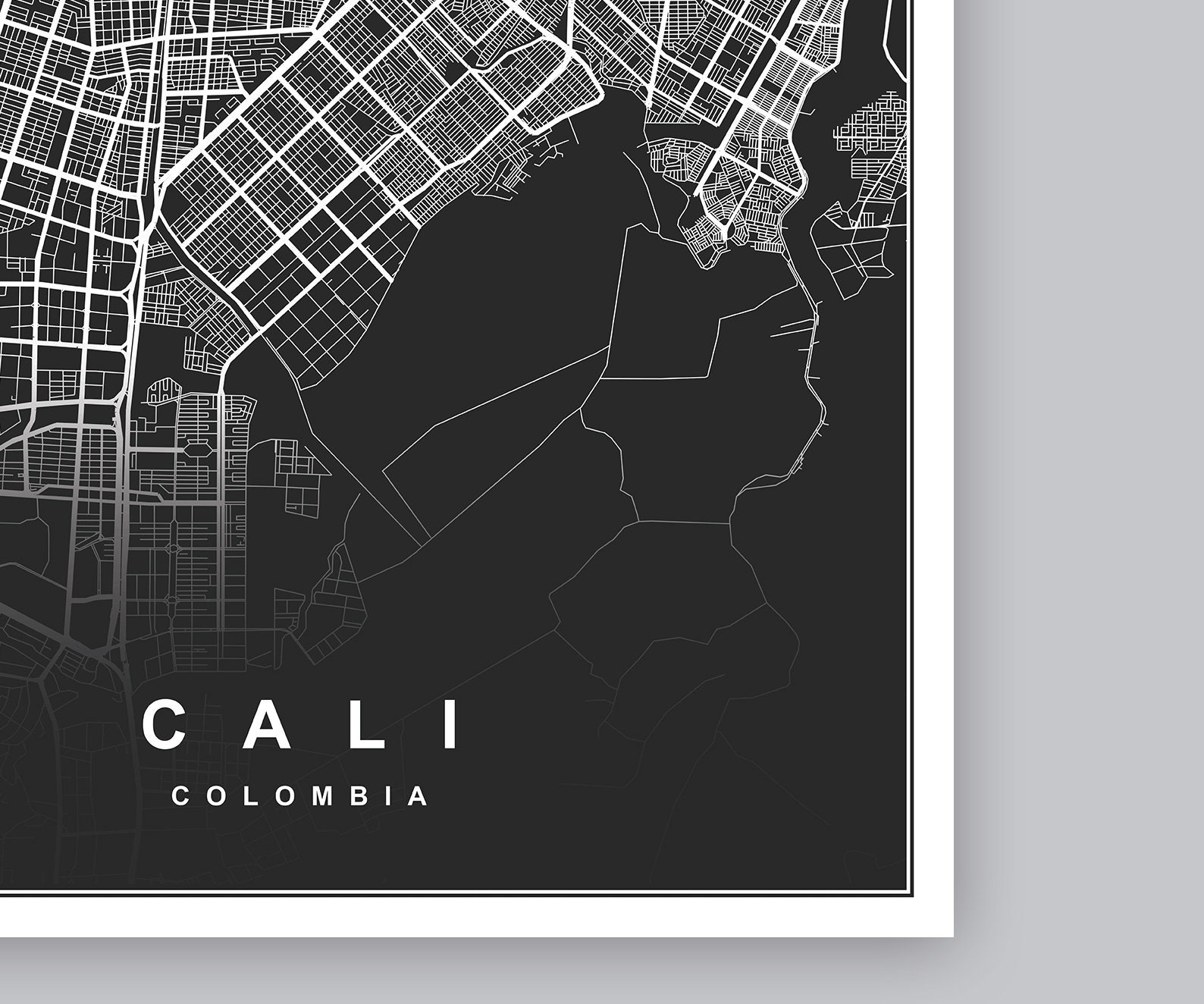 CALI Colombia. Mapa de la ciudad. Mapa de carretera | Etsy