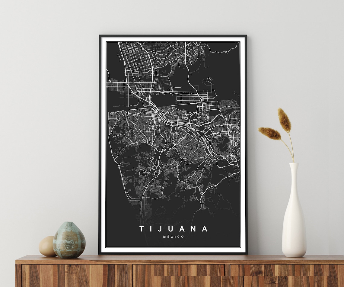 TIJUANA Mexico. City Map Print. City Map Poster. Road Map. | Etsy