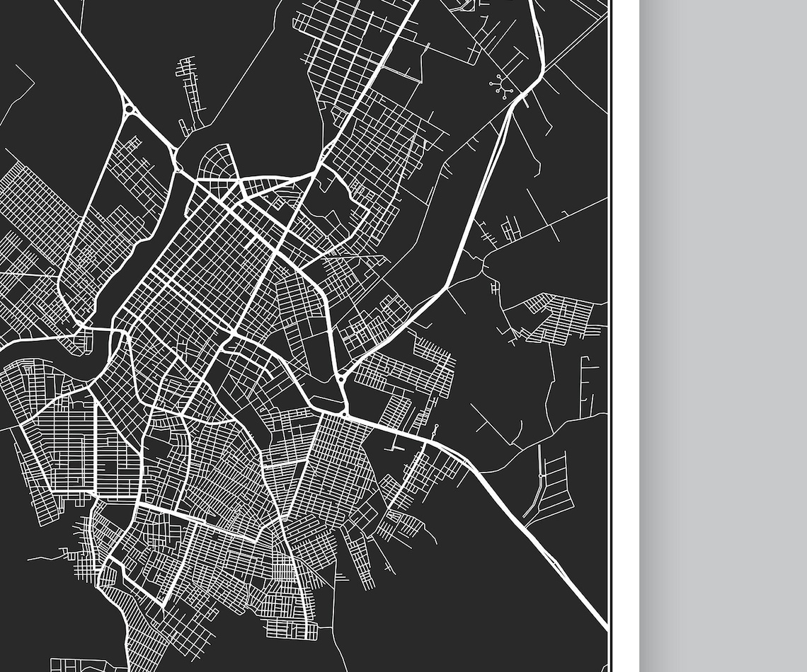 MONTERIA Colombia. City Map. Printable Road Map. Street Map. | Etsy