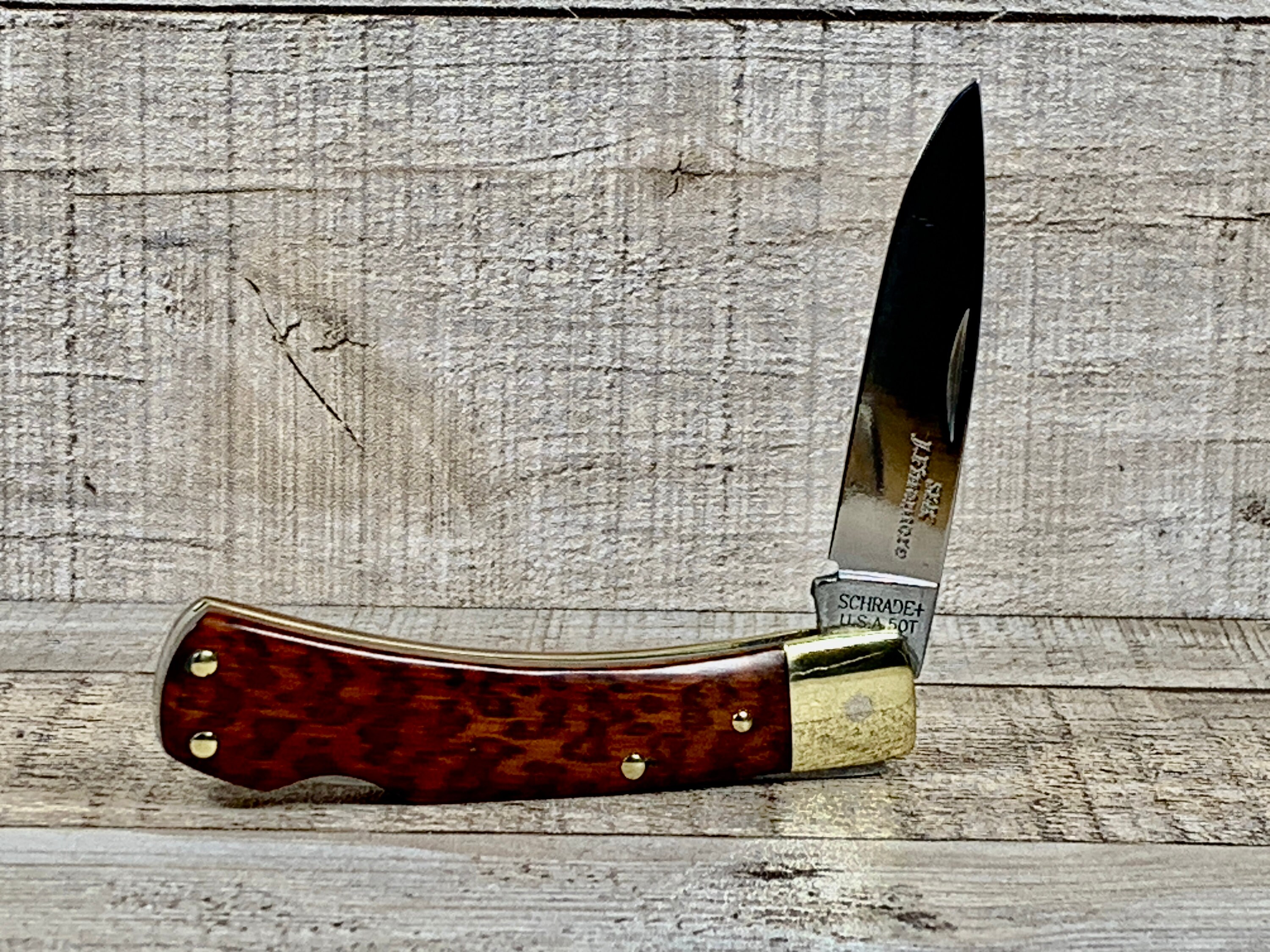 Schrade 5OT Bruin Lockback Knife With Stabilized Snakewood Handles - Etsy