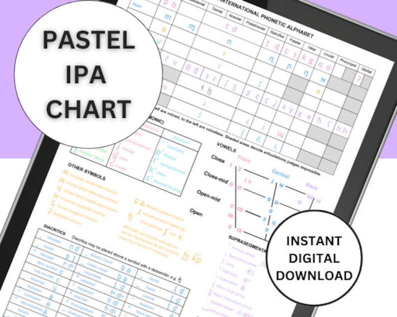 DIGITAL DOWNLOAD Full Pastel IPA Chart - Etsy