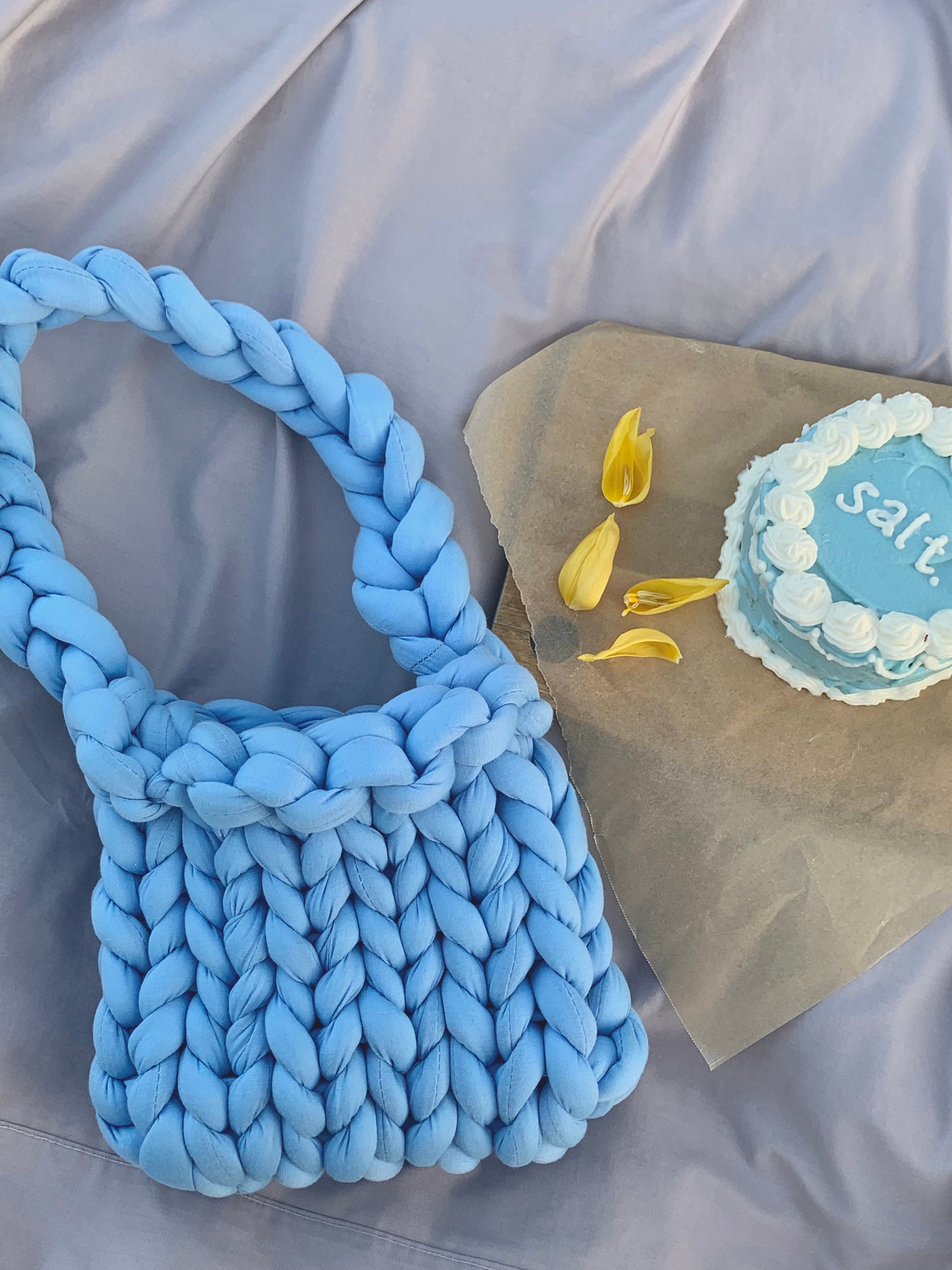 Handmade Chunky Knit Bag, Puffy Shoulder Bag - Etsy