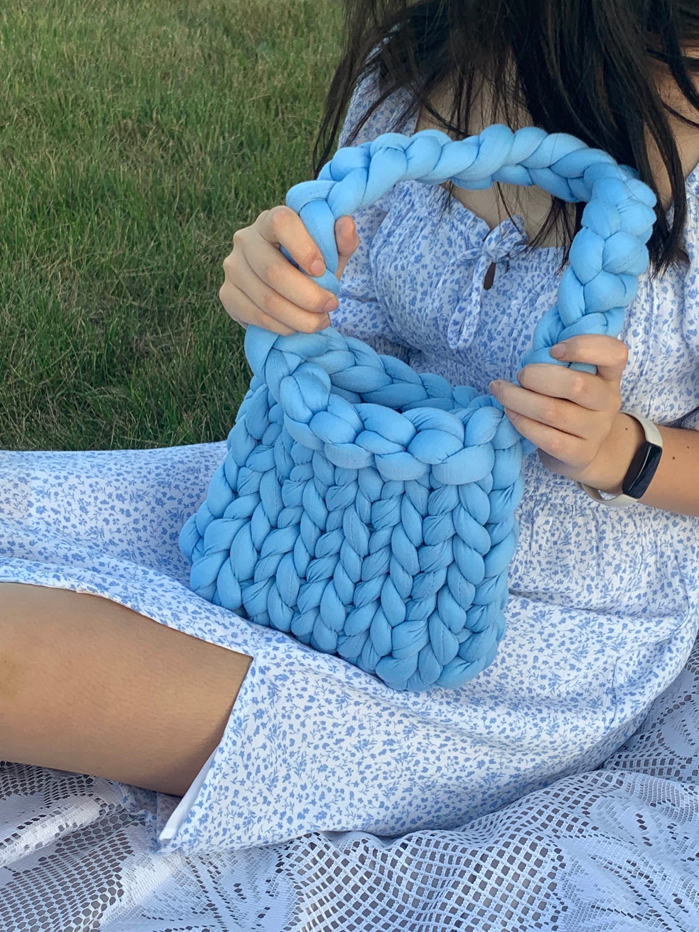 Handmade Chunky Knit Bag, Puffy Shoulder Bag - Etsy