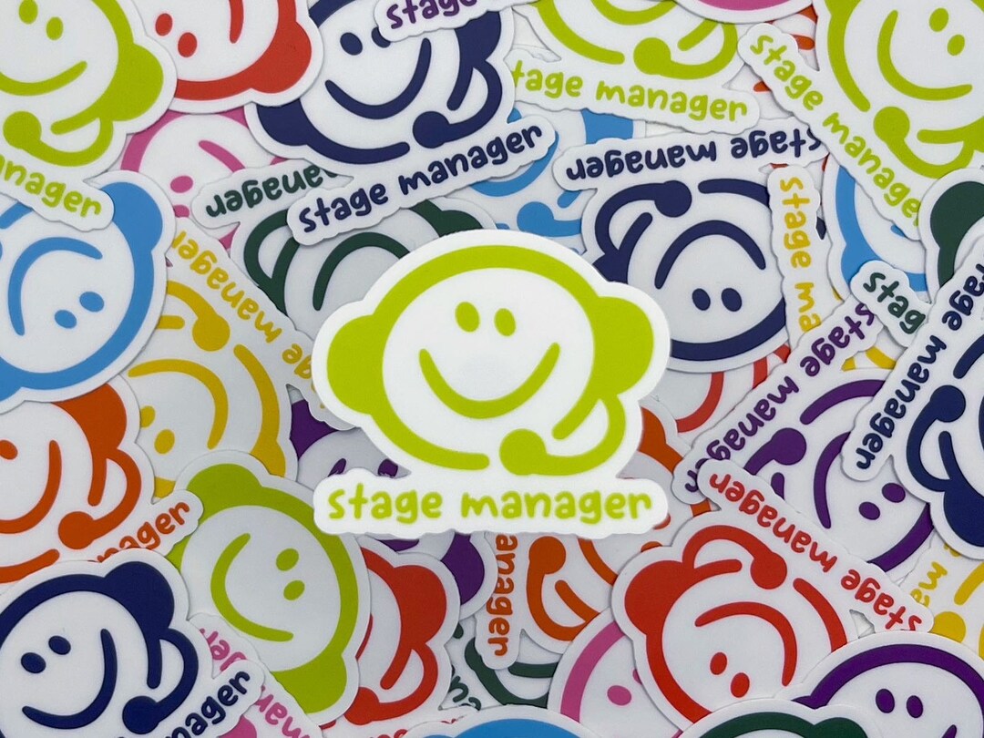 Stage Manager Cartoon Sticker Light Green - Etsy