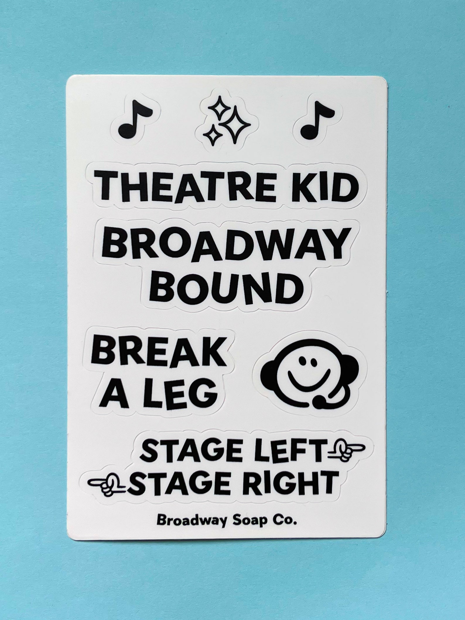Broadway Theatre Kid Sticker Sheet - Etsy