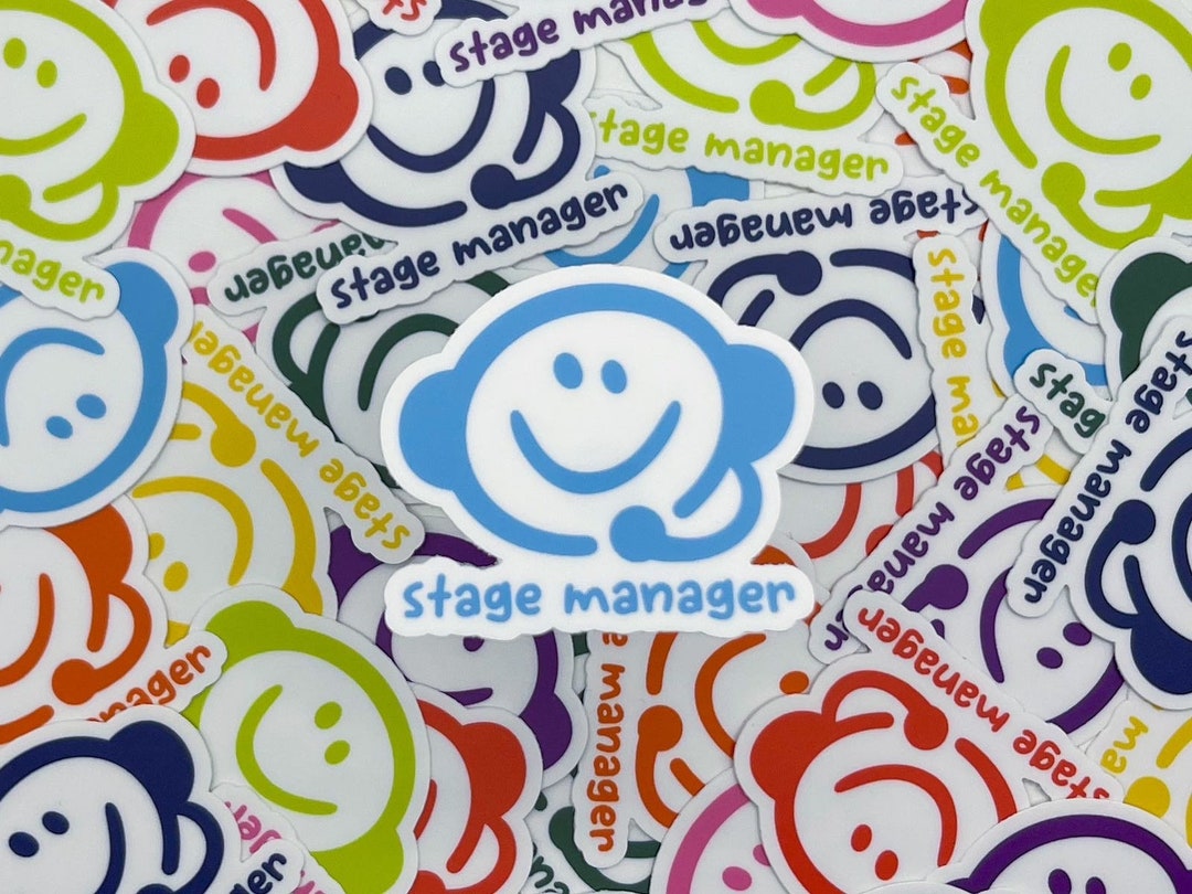 Stage Manager Cartoon Sticker Light Blue - Etsy