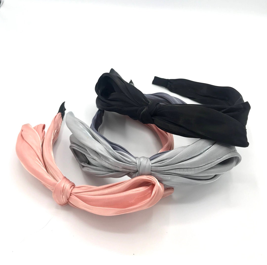 Satin Bow Headband/ribbon Headband/wedding Headband/big Bow Headband ...